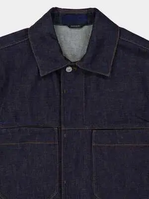 Stone Island Indigo Raw Denim Coach Jacket - Blue