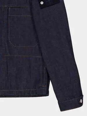 Stone Island Indigo Raw Denim Coach Jacket - Blue