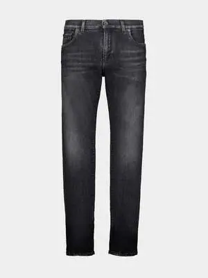 Dolce & Gabbana Straight-fit Stretch Cotton Denim Jeans - Black