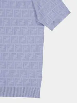 Fendi Light Ff Knit Cotton Polo Shirt
