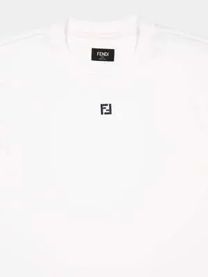Fendi Cotton T-shirt With Metal Ff Detail - White