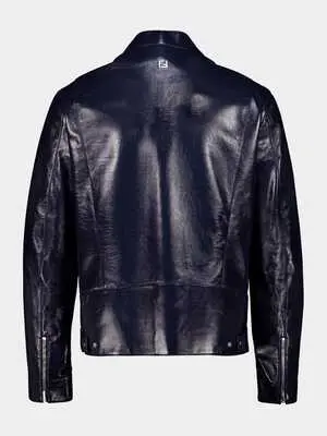 Fendi Shiny Leather Biker Jacket