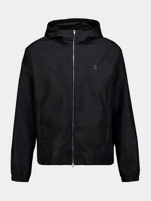 Fendi Technical Fabric Hooded Blouson Jacket - Black