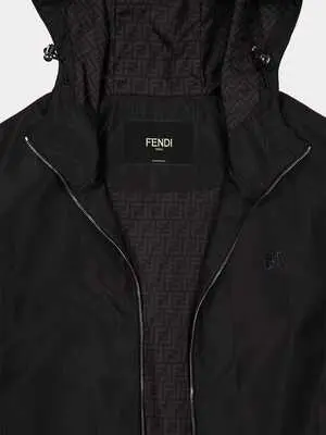 Fendi Technical Fabric Hooded Blouson Jacket - Black