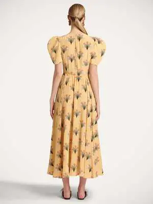La DoubleJ Printed Silk Midi Dress
