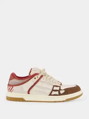 Amiri Skel Leather Sneakers - Brown