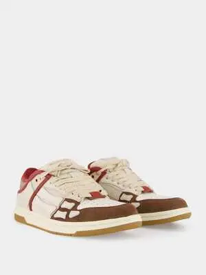 Amiri Skel Leather Sneakers - Brown