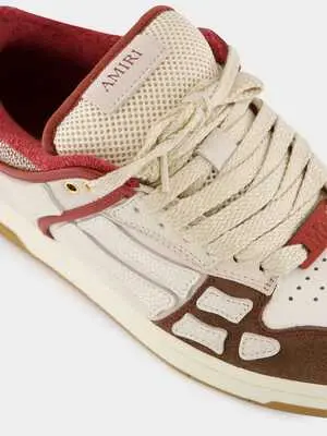 Amiri Skel Leather Sneakers - Brown