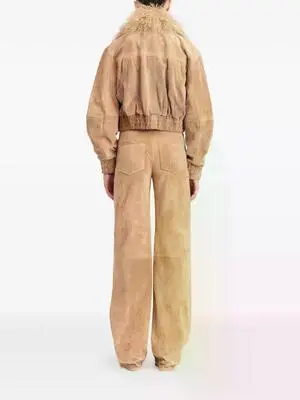 16Arlington Cie Fur-collar Suede Jacket - Neutrals