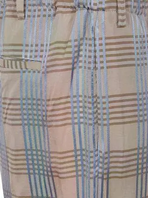 UMA WANG Plaid Drawstring Trousers - Neutrals