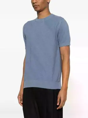 Canali Crew Neck Textured Knit T-shirt