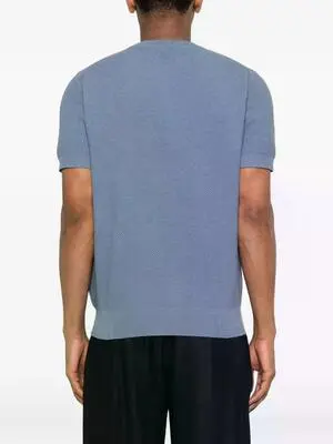 Canali Crew Neck Textured Knit T-shirt