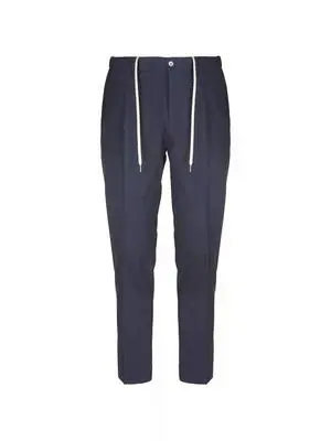 BE ABLE Drawstring Pleated Trousers - Blue