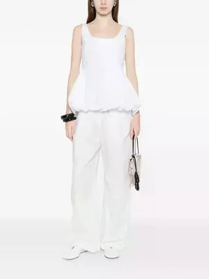 RÓHE Voluminous Peplum Top - White
