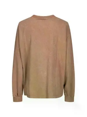GANNI Washed Effect Longsleeve T-shirt - Neutrals