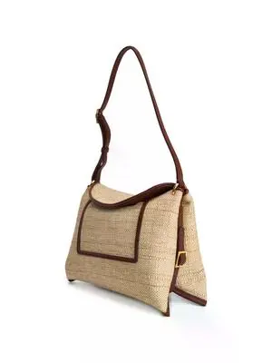WANDLER Raffia Trim Tote Bag