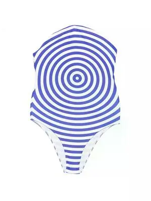 JEAN PAUL GAULTIER Striped One Piece Swimsuit - Blue