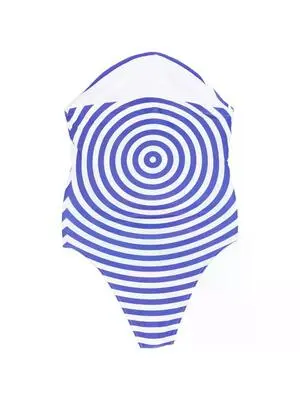 JEAN PAUL GAULTIER Striped One Piece Swimsuit - Blue