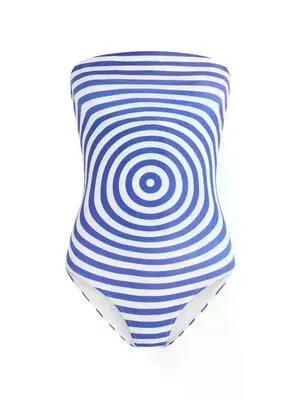 JEAN PAUL GAULTIER Striped One Piece Swimsuit - Blue