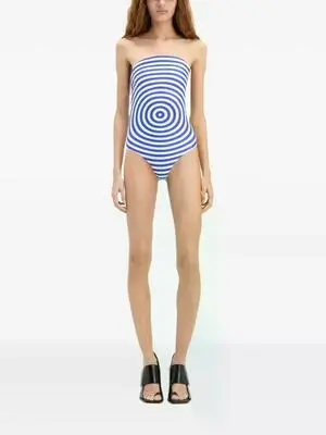 JEAN PAUL GAULTIER Striped One Piece Swimsuit - Blue