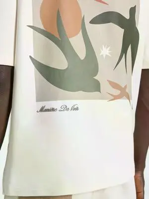 Manière De Voir Thibault Bird Detail Cotton T-shirt - Neutrals