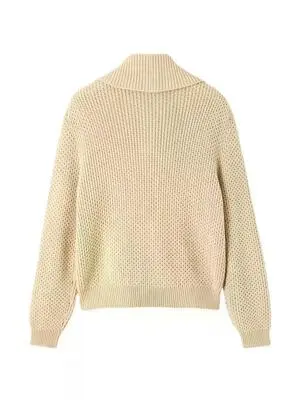 Loro Piana Shivling Waffle-knit Quarter-zip Sweater