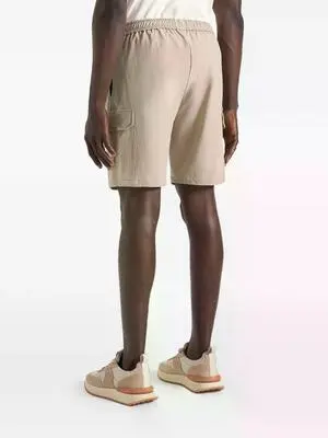 Manière De Voir Technical Cargo Shorts With Embroidered Patch - Neutrals