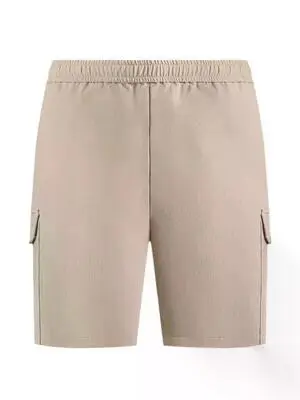 Manière De Voir Technical Cargo Shorts With Embroidered Patch - Neutrals
