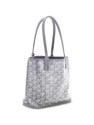 Goyard Anjou Reversible Mini Tote Coated Canvas Satchel - Grey
