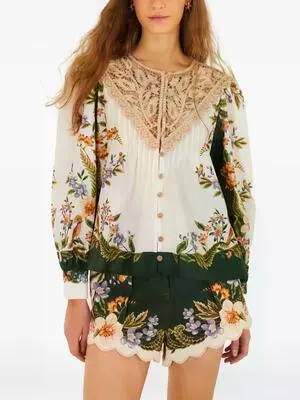 Farm Rio Floral Lace Blouse