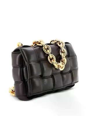 Bottega Veneta Cassette Chain Padded Maxi Intrecciato Leather Crossbody Bag - Brown