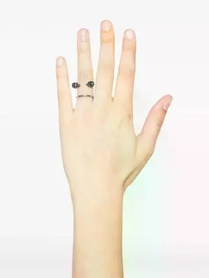 Alexander McQueen Skull-embellished Double Ring - Silver