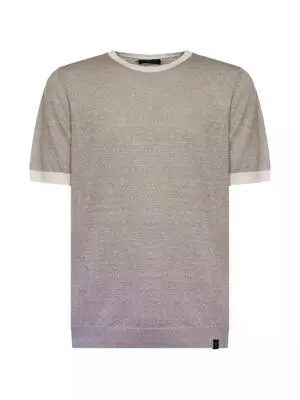 FAY Ribbed-trim Crew-neck T-shirt - Neutrals