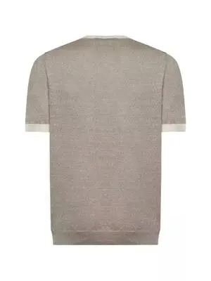 FAY Ribbed-trim Crew-neck T-shirt - Neutrals