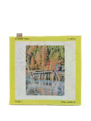 Plan C Printed Square Scarf - White