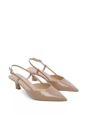 STUART WEITZMAN Vinnie 50 Buckle Leather Pumps - Neutrals