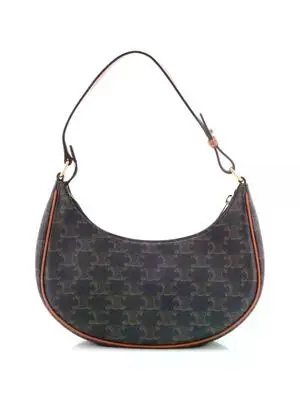 Celine Ava Bag Triomphe Coated Canvas Hobo Bag - Brown