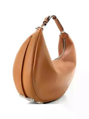 Fendi Graphy Leather Hobo Bag Medium - Brown