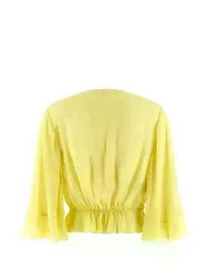 Alberta Ferretti Drawstring Ruffled Blouse - Yellow