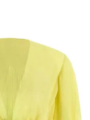 Alberta Ferretti Drawstring Ruffled Blouse - Yellow