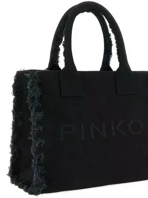 Pinko Medium Fringed Shopper Tote Bag - Black