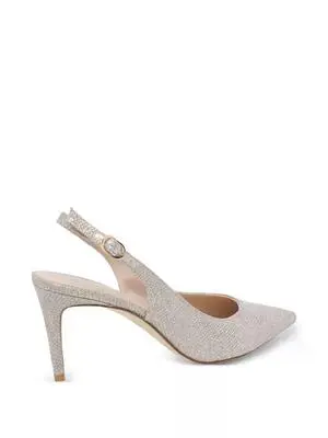 STUART WEITZMAN Pointed Toe Slingback Pumps - Silver