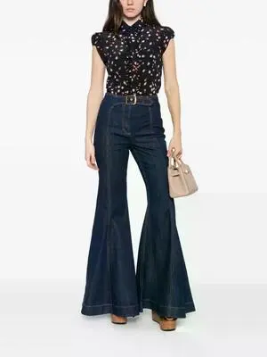 Max Mara Flower-print Ruffled Top