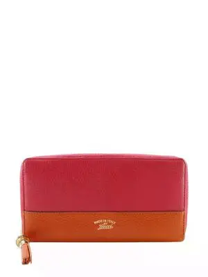 Gucci 2000-2015 Bicolor Calfskin Zip Around Bamboo Wallet Long Wallets - Pink