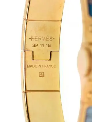 Hermès Narrow Printed Enamel Hinge Bracelet