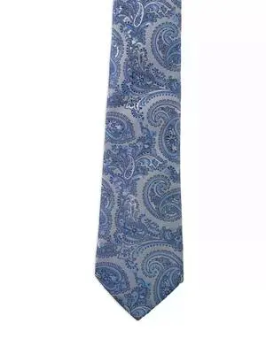 Etro Paisley-pattern Silk Tie - Grey