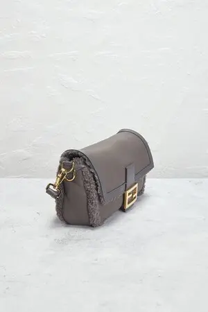 Fendi Selleria Baguette Shoulder Bag - Grey