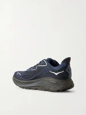 HOKA® Clifton 10 Rubber-trimmed Jacquard Running Sneakers - Blue