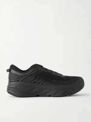 HOKA® Bondi 7 Rubber-trimmed Mesh Running Sneakers - Black