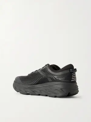 HOKA® Bondi 7 Rubber-trimmed Mesh Running Sneakers - Black